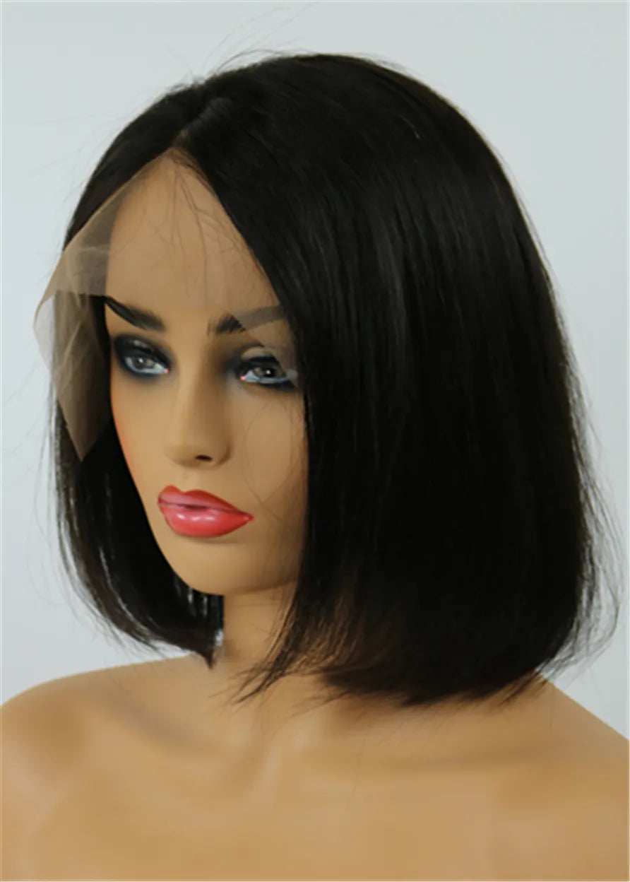 Fascinating Neat Smooth Shoulder-length Natural Human Hair Lace Front ...